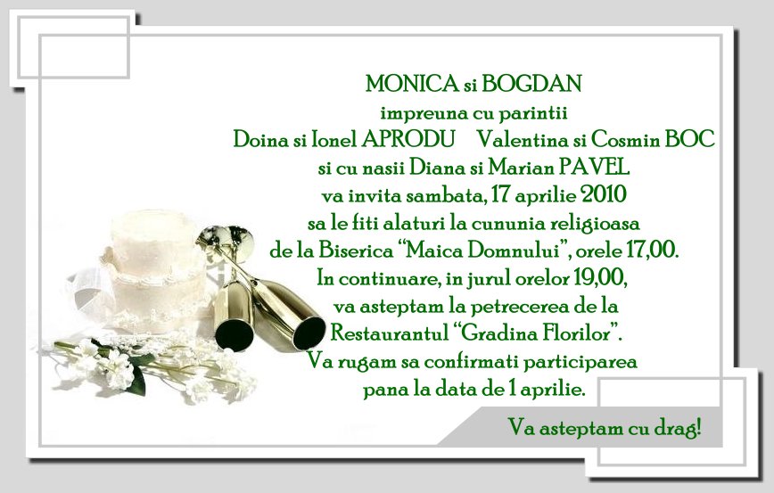 Invitatii de nunta | e Nunti este pentru tine